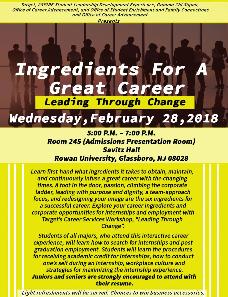 Ingredients for a Great Career: The Office of Career Advancement Gives ...